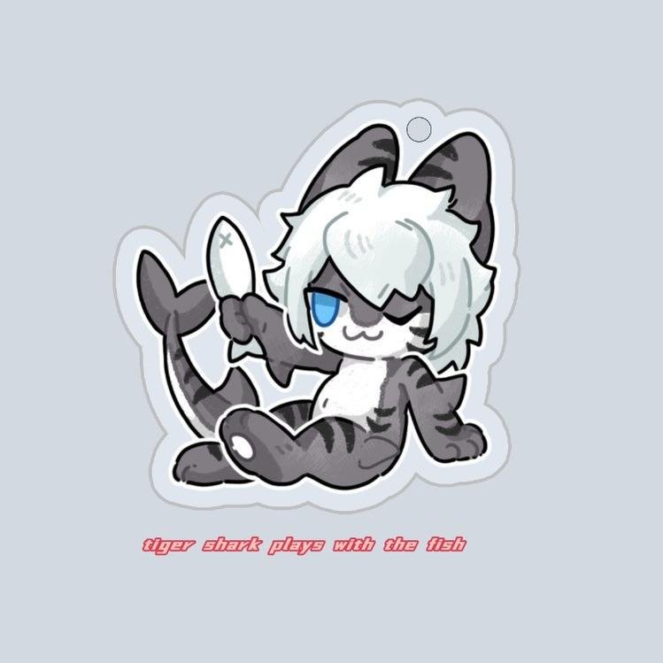 Changed Tiger Shark Acrylic Keychain Furry Keychain – 42shops