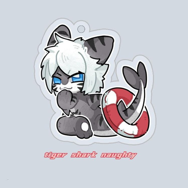 Changed Tiger Shark Acrylic Keychain Furry Keychain – 42shops